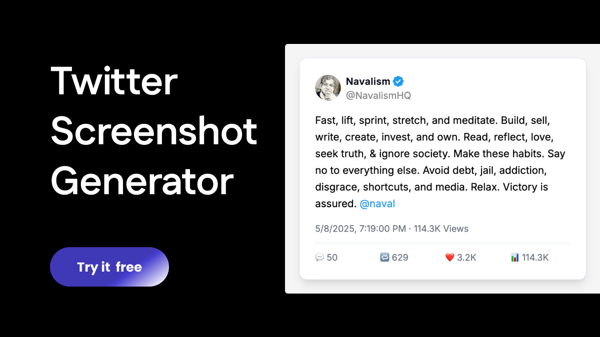 Twitter Screenshot Generator - TwitterShots